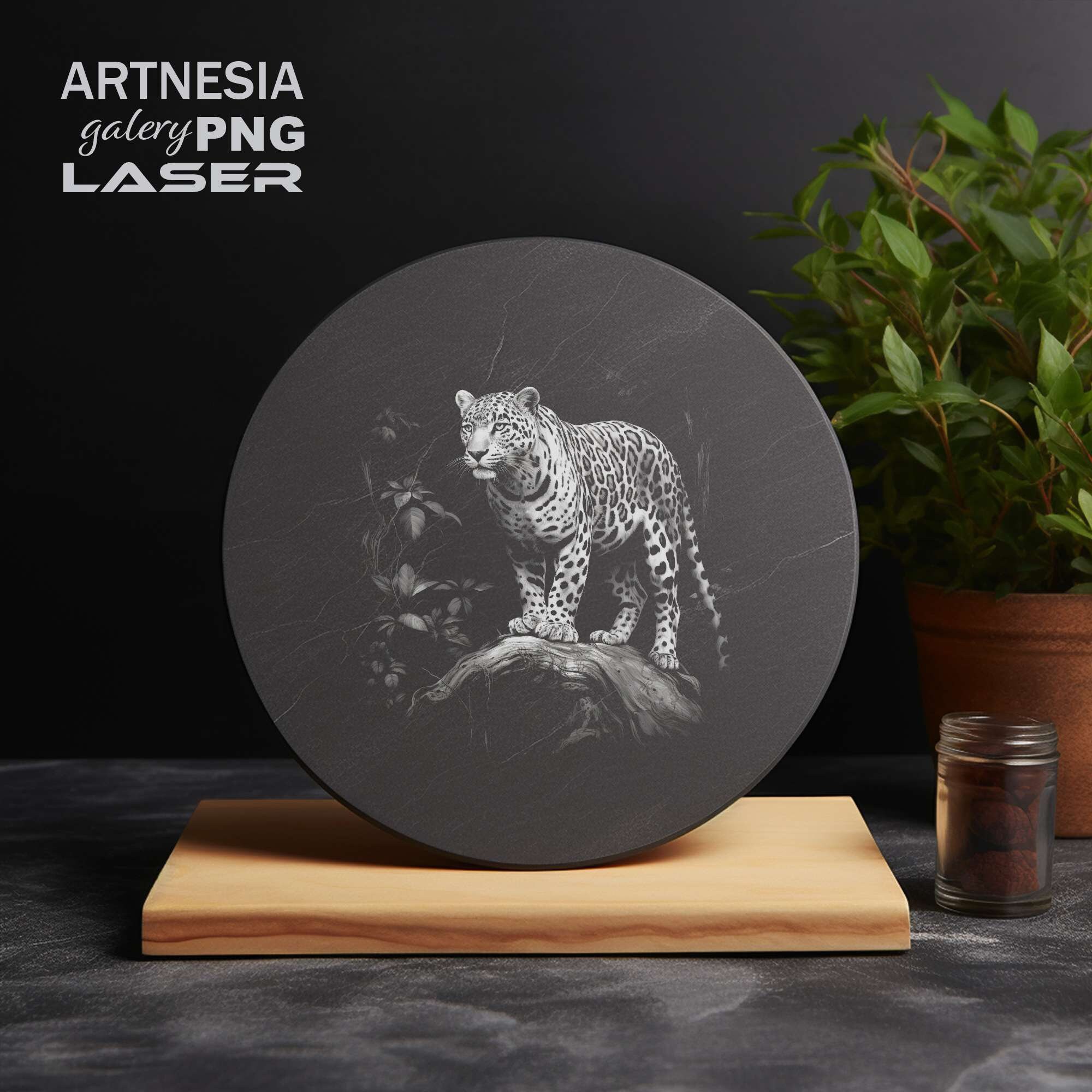 Jaguar PNG Laser Engraving File for Slate Coaster, Laser Ready Design ...