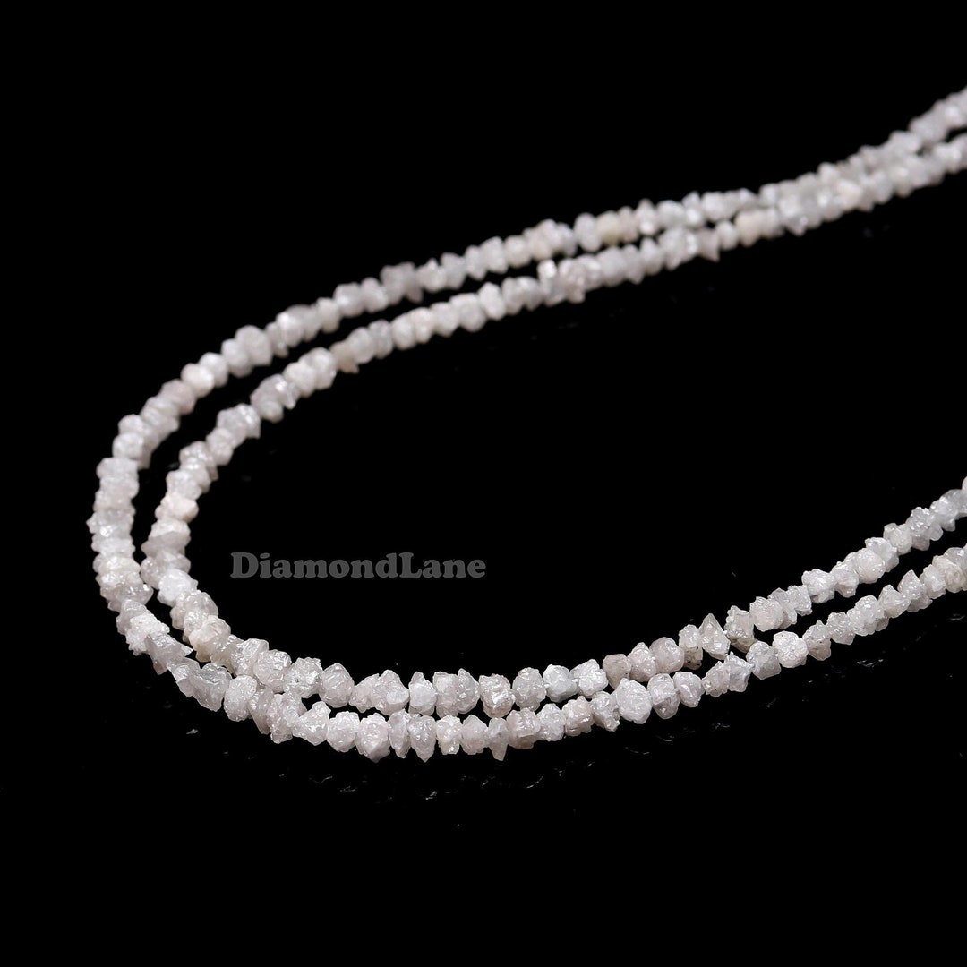 White Diamond Uncut Bead Raw Rough White Diamond Beads 3mm Top Quality ...