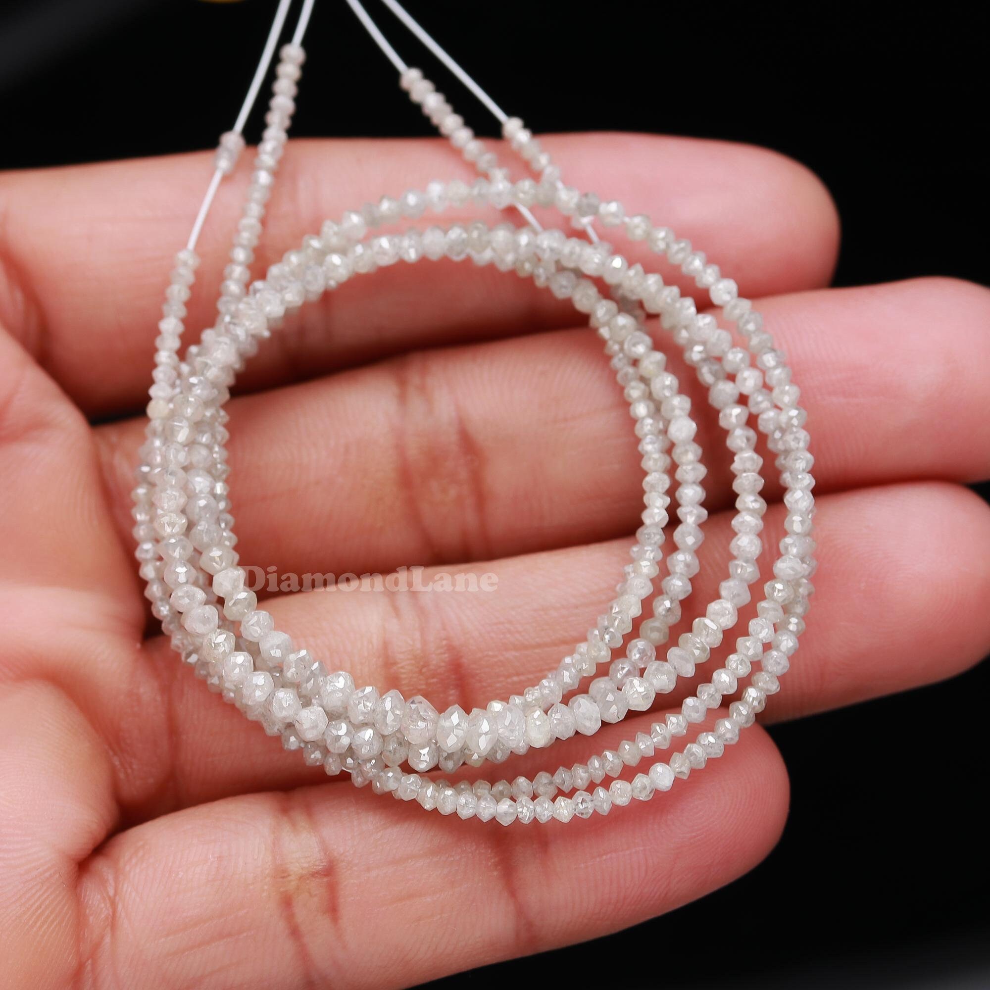 White Diamond Bead AAA Snow White Diamond Bead Rare Diamond Rondelle ...