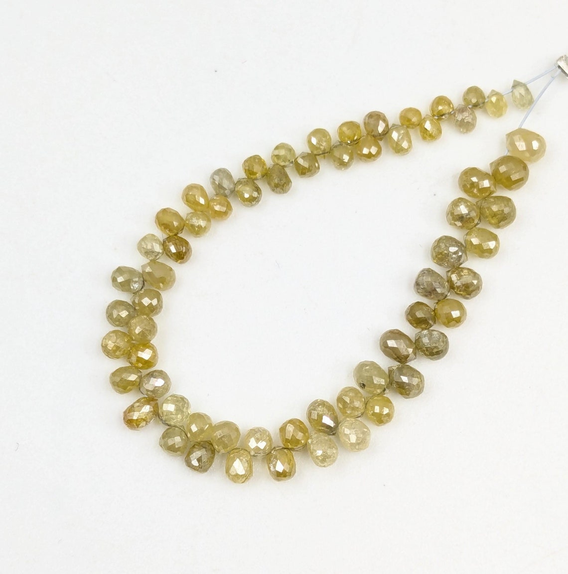 Cuentas de briolette de diamante amarillo: lágrima facetada, 2,5-4 mm ...