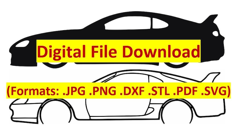 Mk4 Supra Silhouette - Digital File Vector Art Laser Cut 3D Printing ...