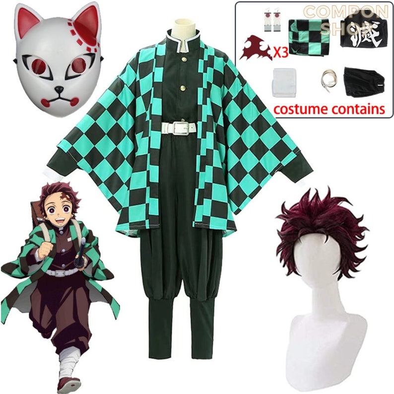 Demon Slayer Tanjiro Cosplay Costume Anime Kimetsu No Yaiba - Etsy ...