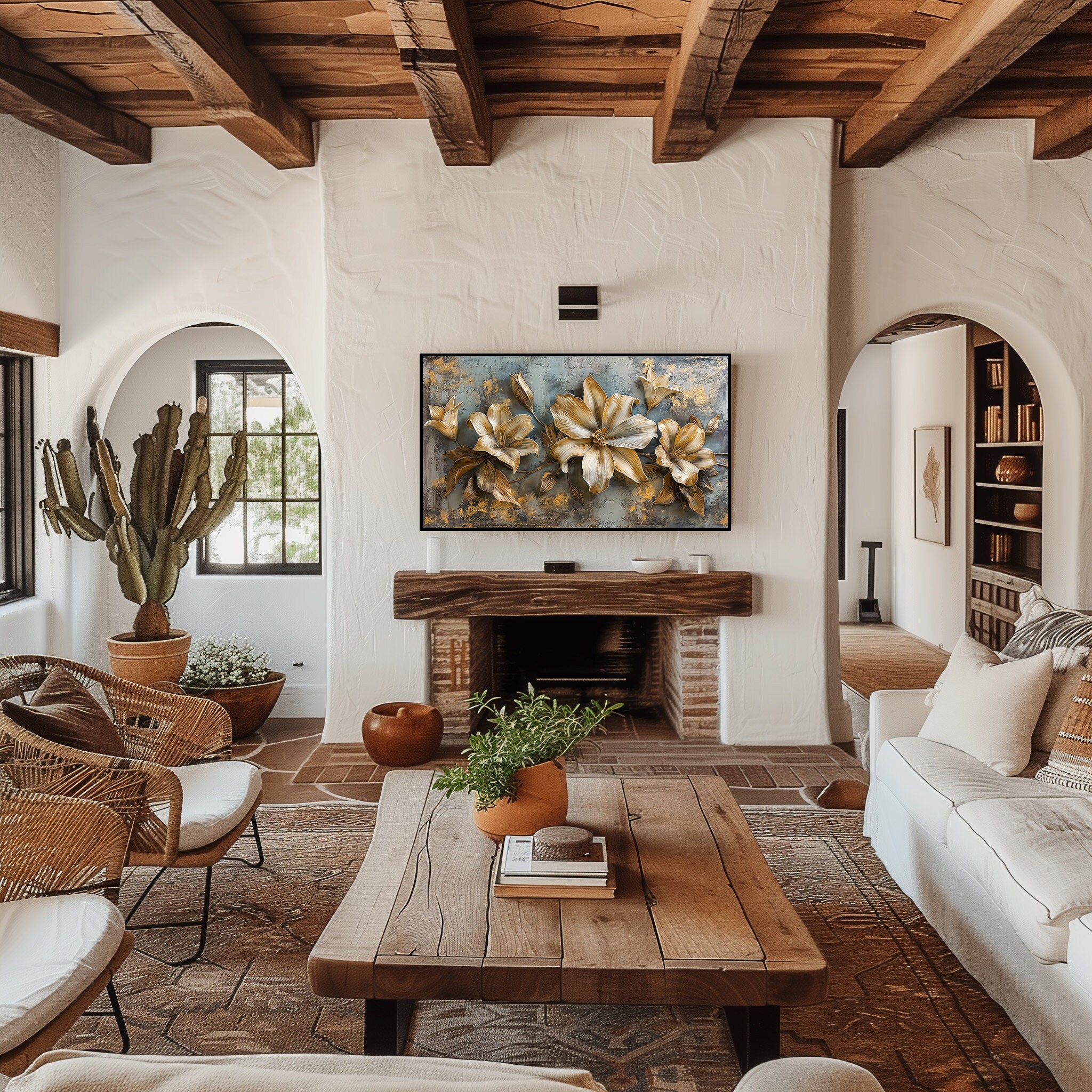 Samsung Frame TV Art Painting for TV Vintage Brush Strokes 3D Wild ...