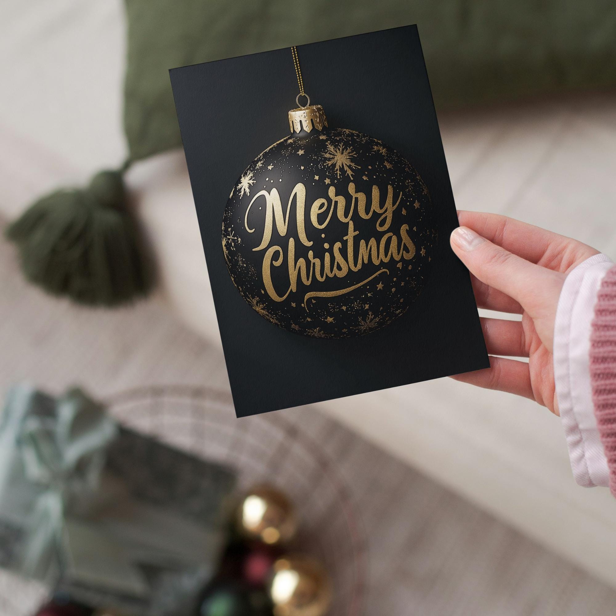 Black and Gold Christmas Card Merry Christmas Black Collection ...