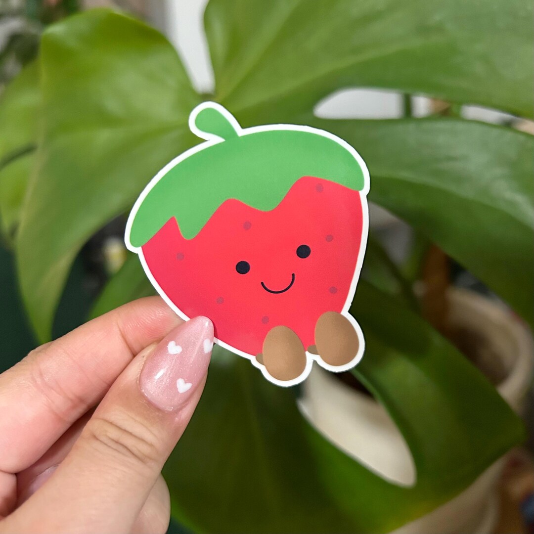 Strawberry Stuffed Animal Sticker - Etsy