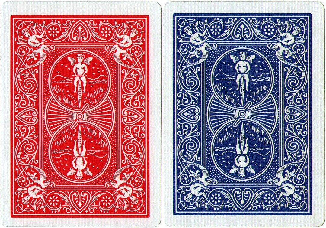 Magnetic Cards Pair – Red & Blue Gaffed PK (2 Single) Cards - Closeup ...