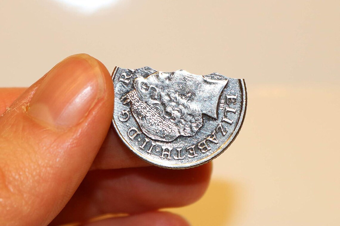 Bitten and Restored 10p Coin Magic Trick - Bite Out 10p Coin - Etsy