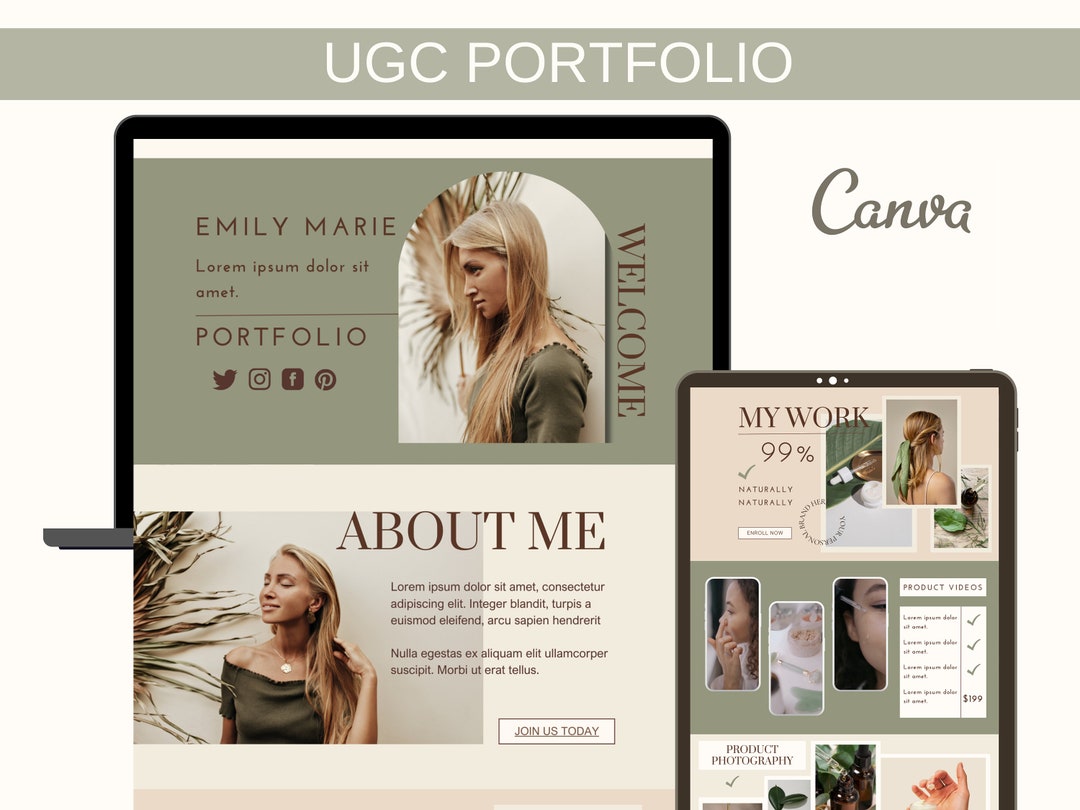 UGC Portfolio Template Canva UGC Landing Page Ugc Website - Etsy