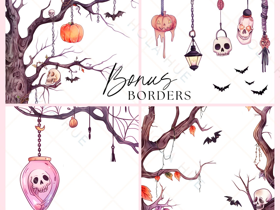 Happy Halloween Clipart, Pastel Halloween Clipart, Halloween Pumpkins ...