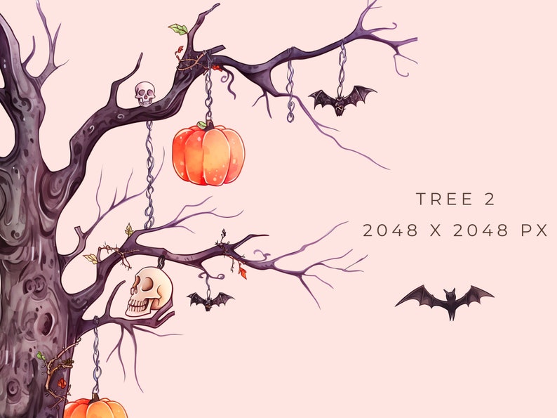 Halloween Border Clipart, Halloween Frame Clipart, Halloween Tree ...