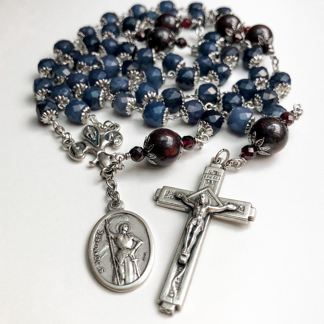 Saint Joan of Arc Rosary, Catholic Prayer Beads, Joan of Arc Medal ...