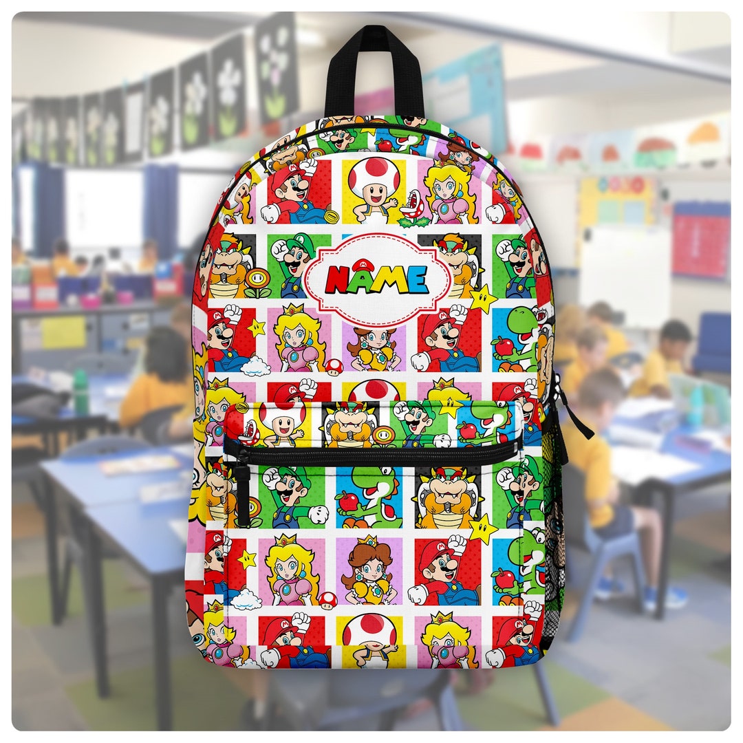 Super Mario Backpack Mario 100 Days of School Gift Custom Mario School ...