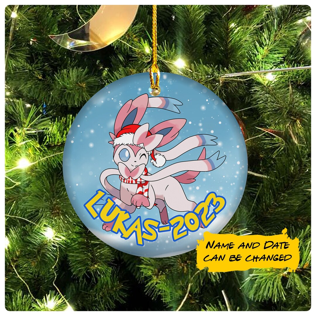 Personalized Sylveon Christmas Ornament, Eevee Evolution Christmas ...