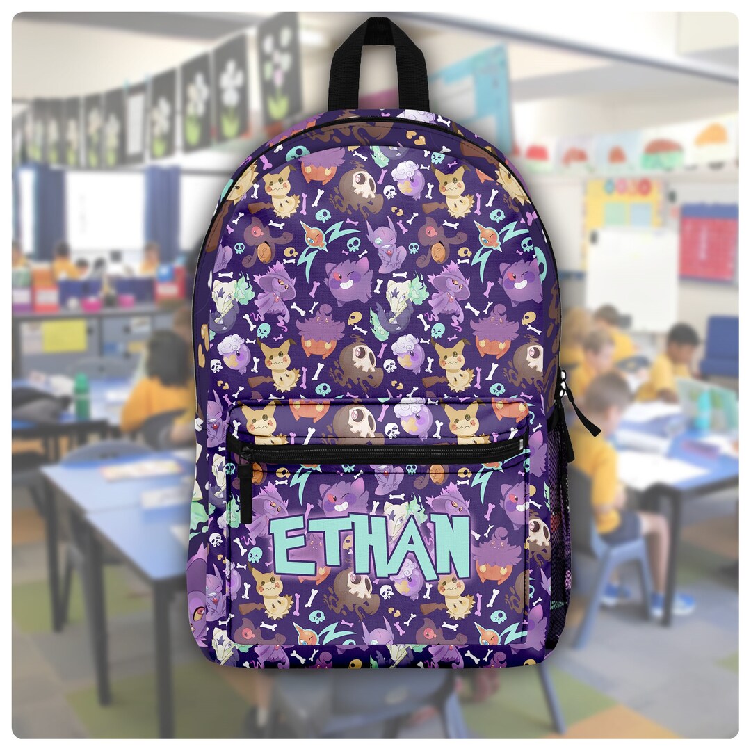 Pokemon Gengar Ghost Type Backpack Pokemon Kids School Bag Eevee ...