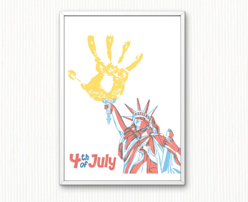 4th of July Handprint and Footprint Craft Bundle, Printable DIY Summer ...