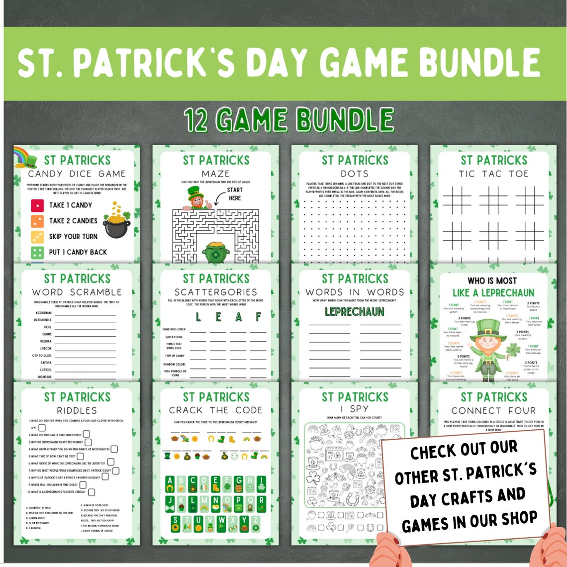 St Patrick's Day Drinking Dice Game, Adults St Patricks Day Drinking ...