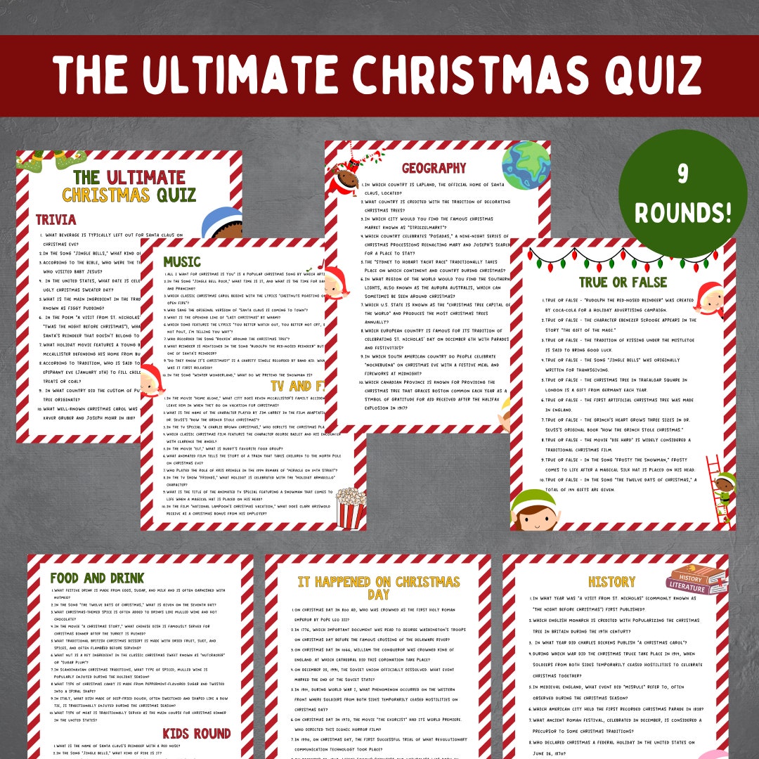 The Ultimate Christmas Quiz 9 Festive Rounds of Quiz Questions to Test ...