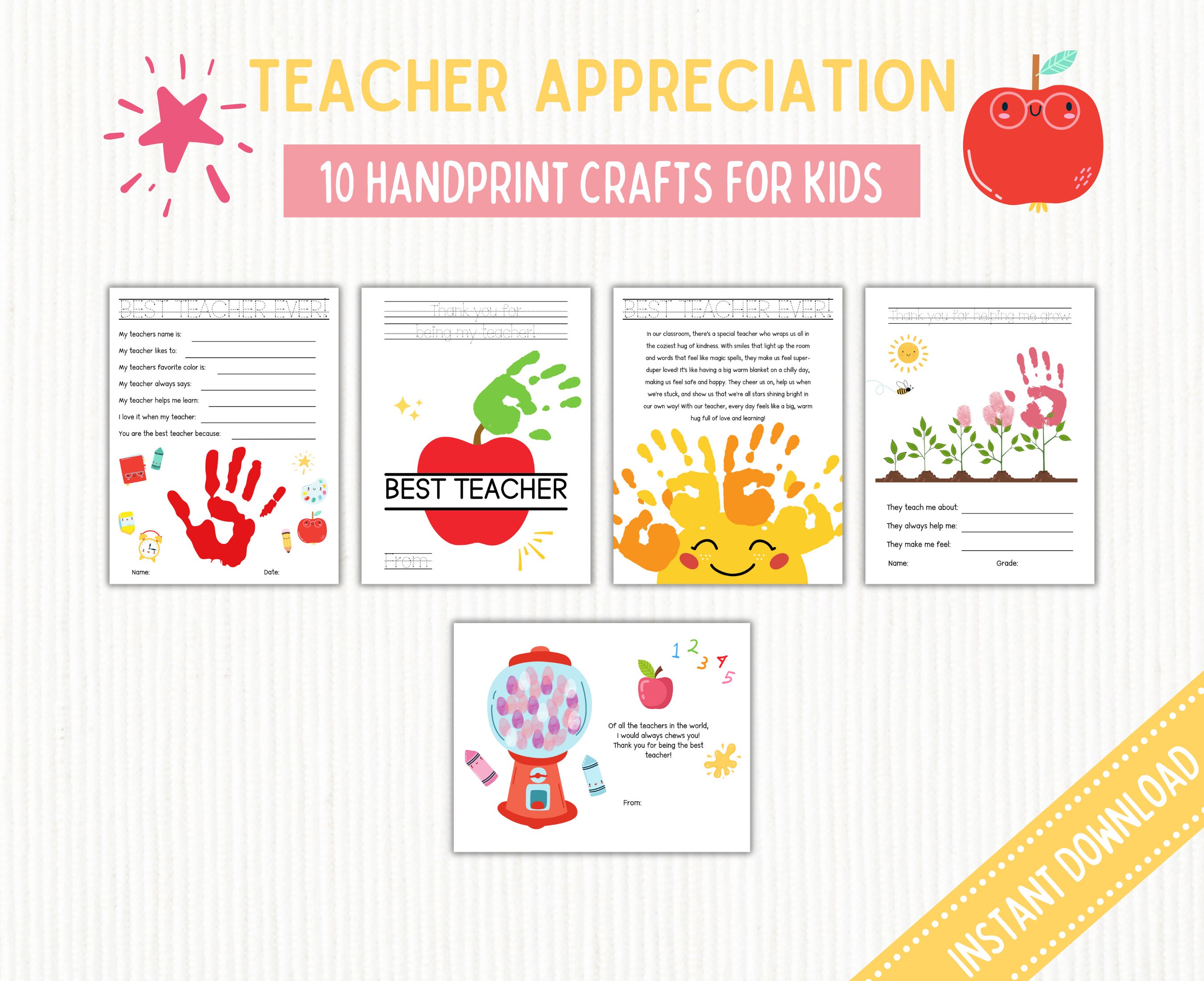 Teacher Appreciation Craft End of Year Teacher Gift Teacher ...