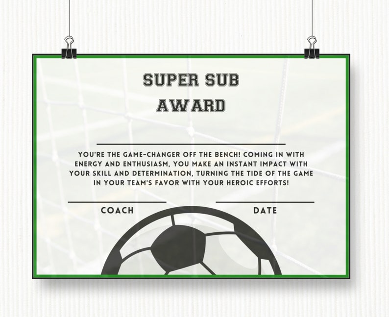 Editable Soccer Award Certificates: Team Awards Canva Template (digital ...