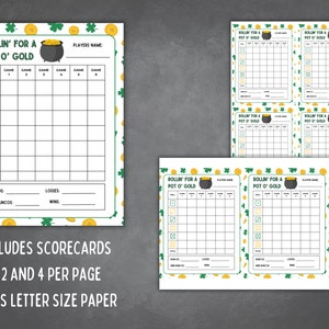 St. Patrick's Bunco | Bunco Party Tally Sheet | March Game Night ...