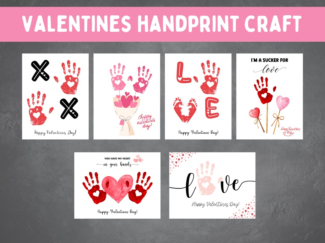 Valentines Day Handprint Template Printable Handprint Art Valentines ...