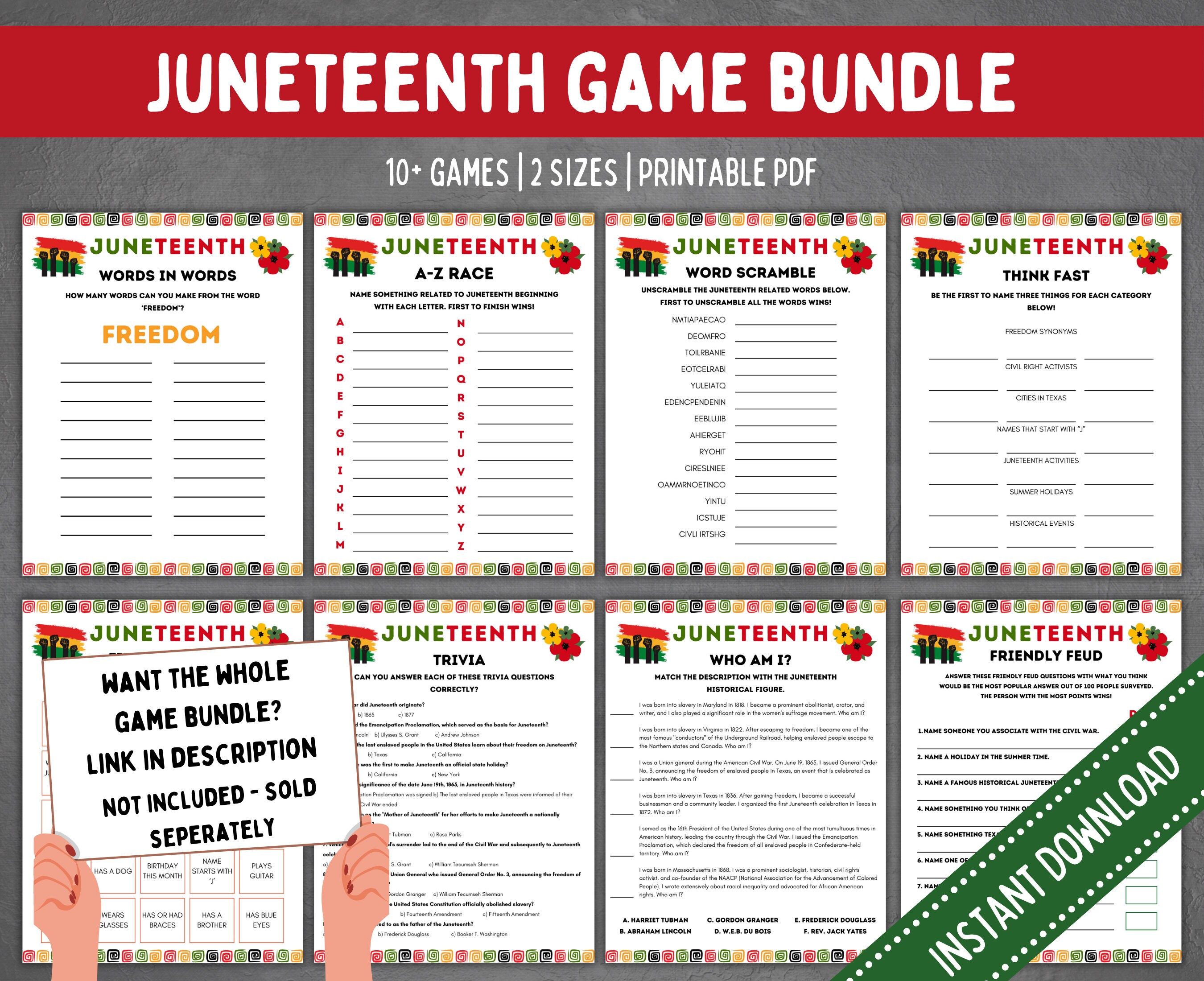 Juneteenth Trivia Game, Juneteenth Quiz, African American History Quiz ...