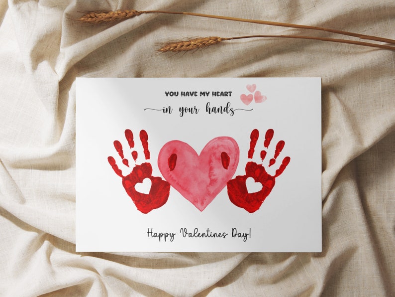 Valentines Day Handprint Template Printable Handprint Art Valentines ...