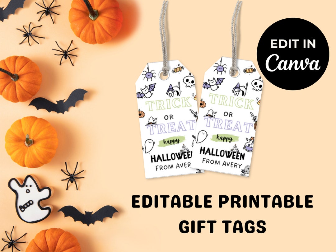 Halloween Favor Tags: Editable Printable Boo Gift Tags (canva) - Etsy