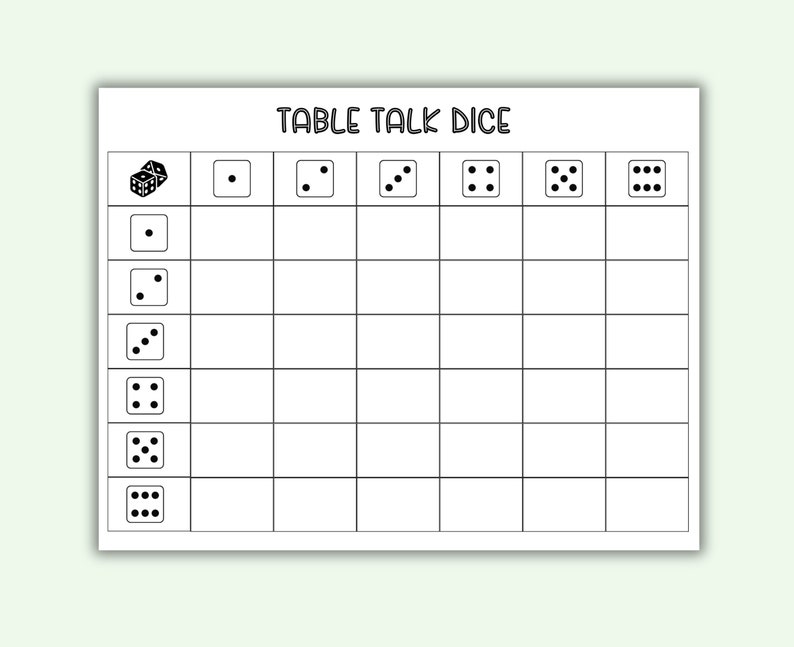 Table Talk Dice, Conversation Starter Game, Simple Icebreaker Game ...