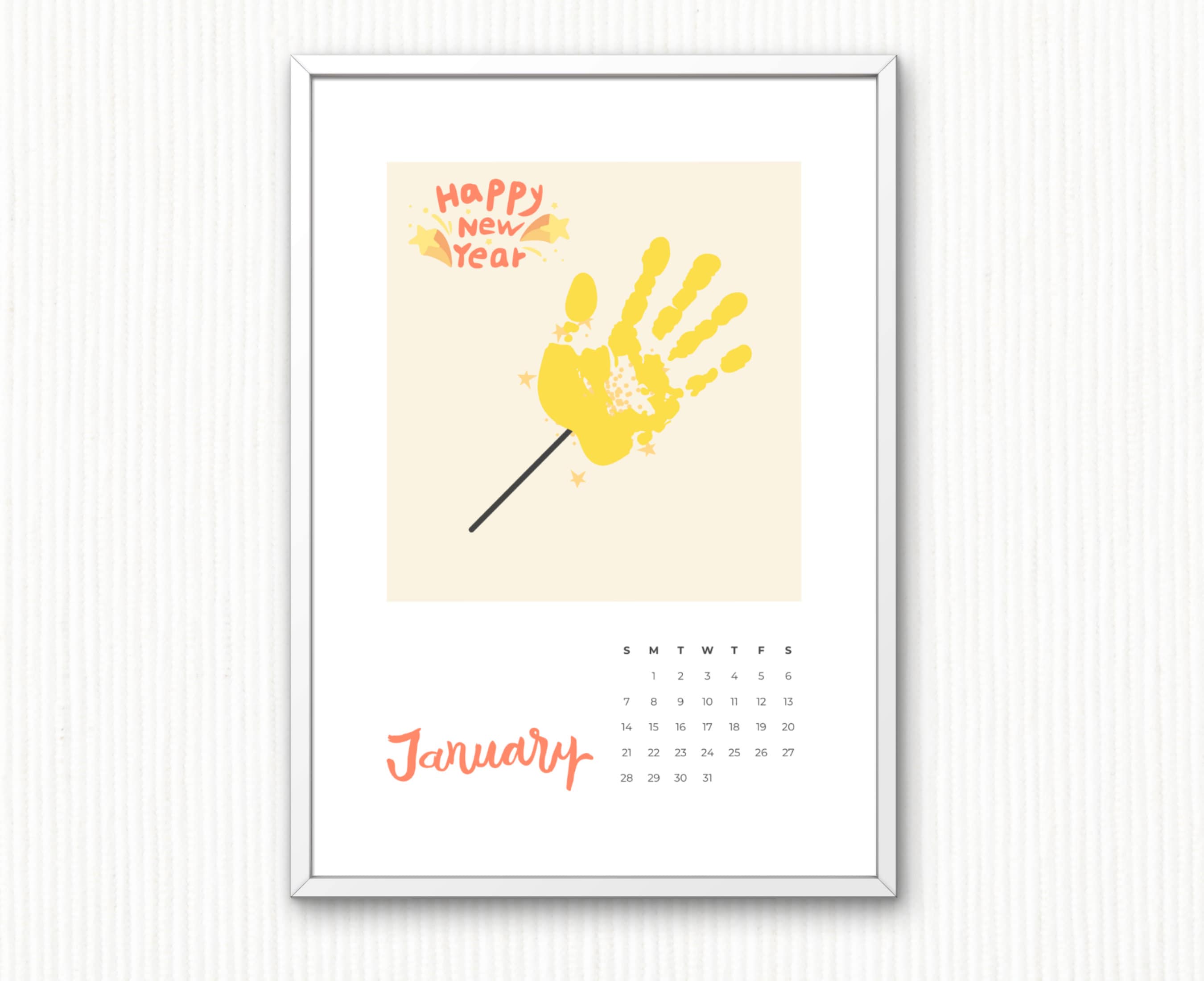 2024 Handprint Footprint Calendar Art Craft Kids | Baby Toddler Child ...