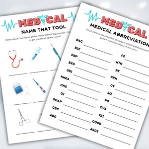 Medical Games Bundle: Nurse Graduation, Doctor Retirement (printable ...