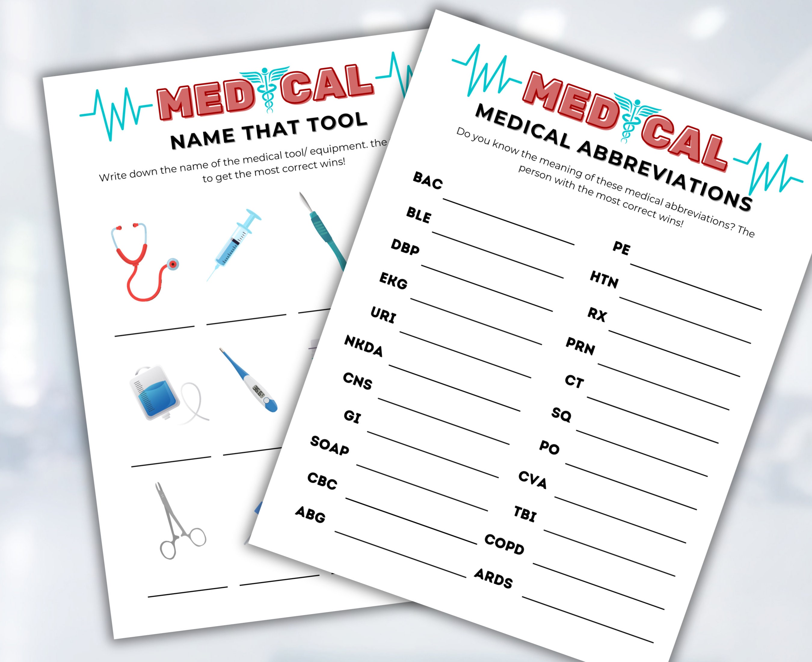 Medical Games Bundle: Nurse Graduation, Doctor Retirement (printable ...