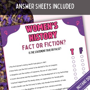Women's History Month Game Bundle: Trivia, Word Search, & More (digital ...