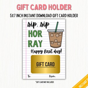 Sip Sip Hooray Teacher Coffee Gift Card Holder, End of School Year ...