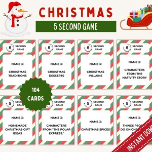 Christmas 5 Second Game | Printable Christmas Game | Christmas Party ...