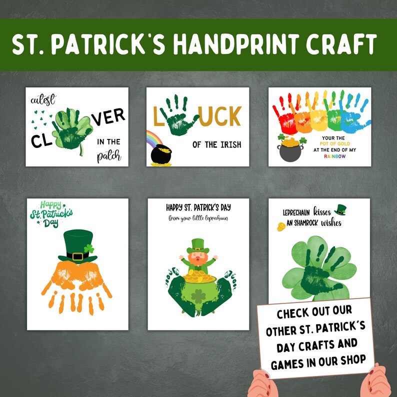 PRINTABLE St. Patrick's Day Handprint Art Craft for Kids, Keepsake Art ...