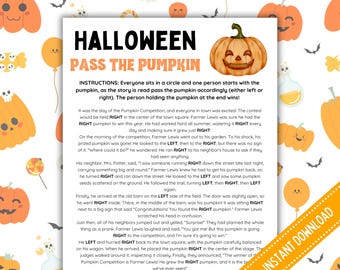 Pass the Pumpkin Game Halloween Printable, Left Right Game ...