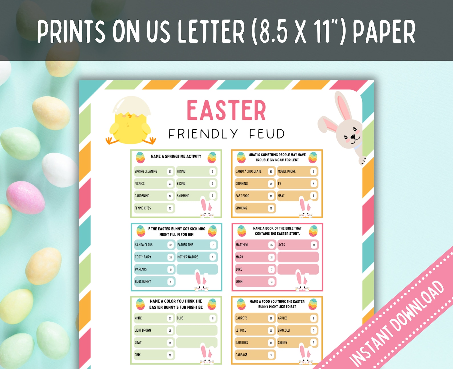 Easter Family Feud Game: Printable Trivia (PDF) - Etsy