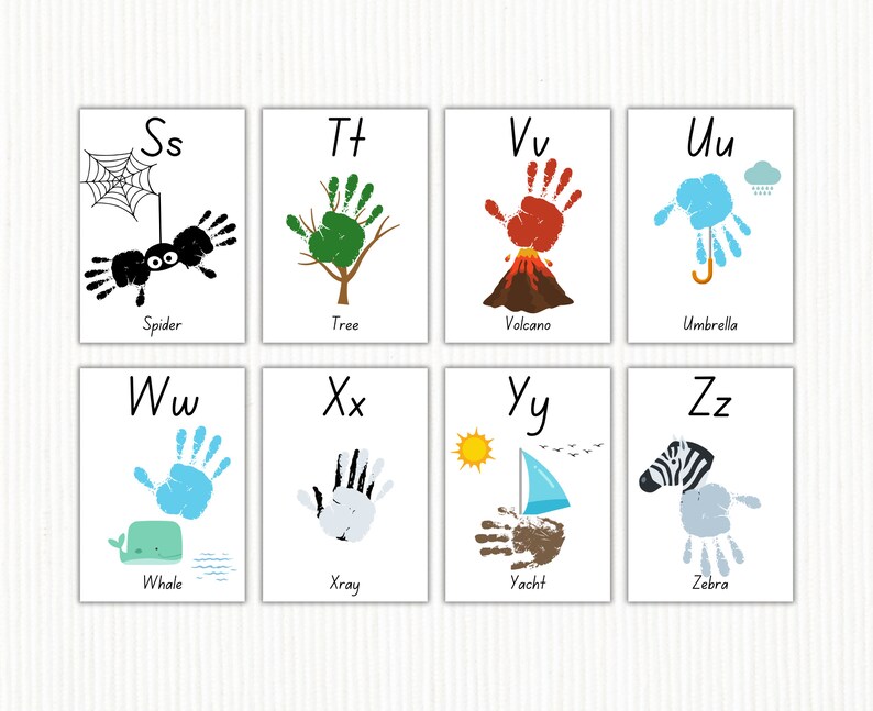 Alphabet Handprint Art | Handprint Abc Activity | A-Z Handprint | Baby ...
