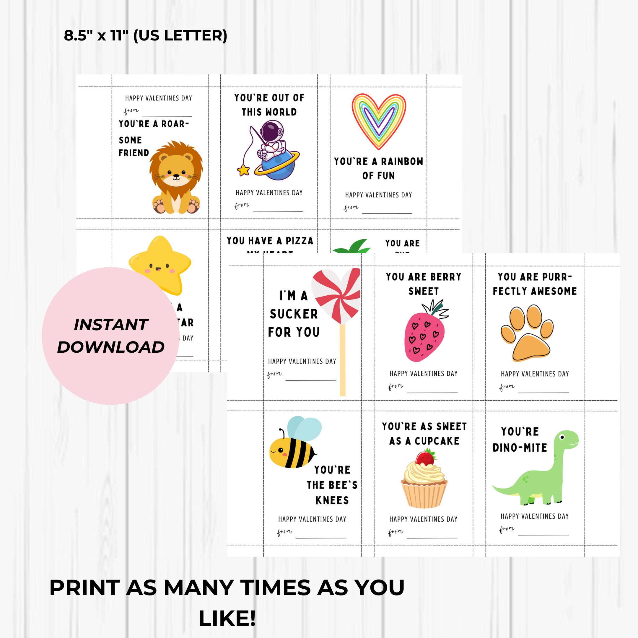 Printable Pun Valentine's Day Cards, Classroom Valentine's Day Cards ...