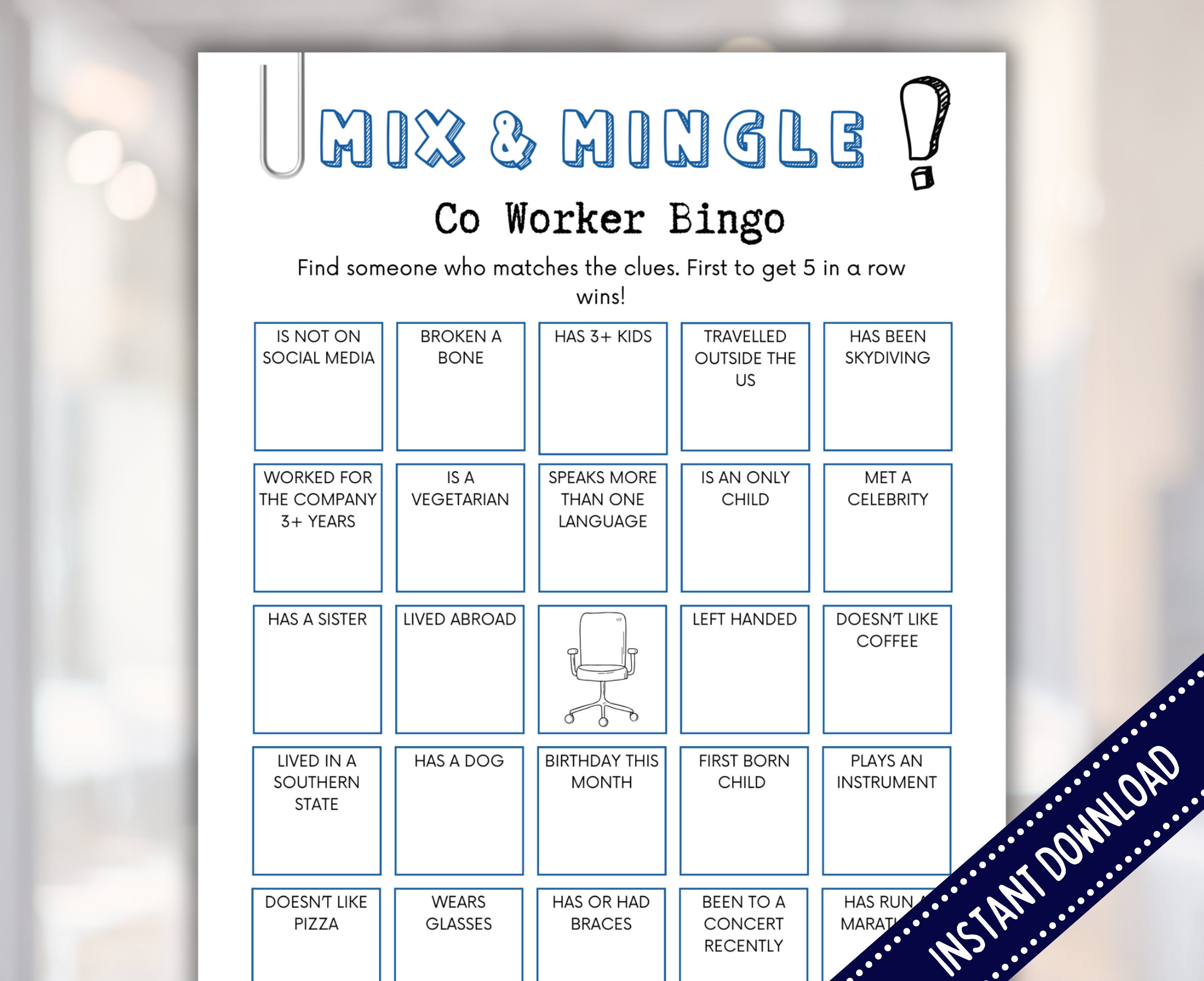 Coworker Bingo Cards: Office Team Building Game (printable PDF) - Etsy
