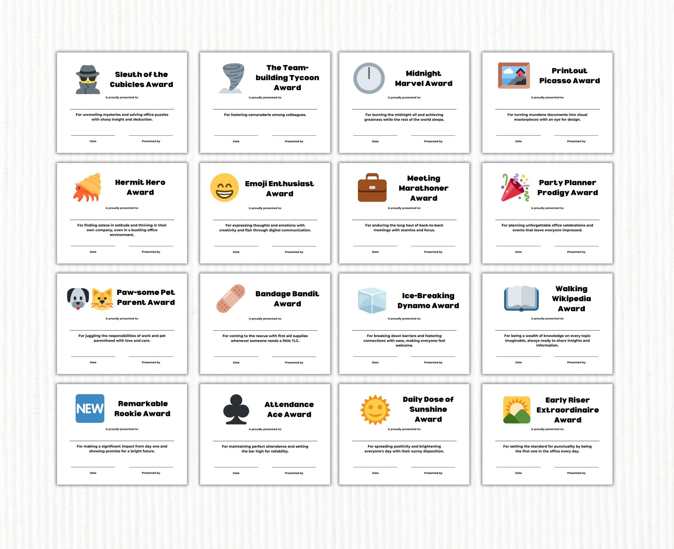 Funny Employee Appreciation Awards, Recognition Awards Certificates ...