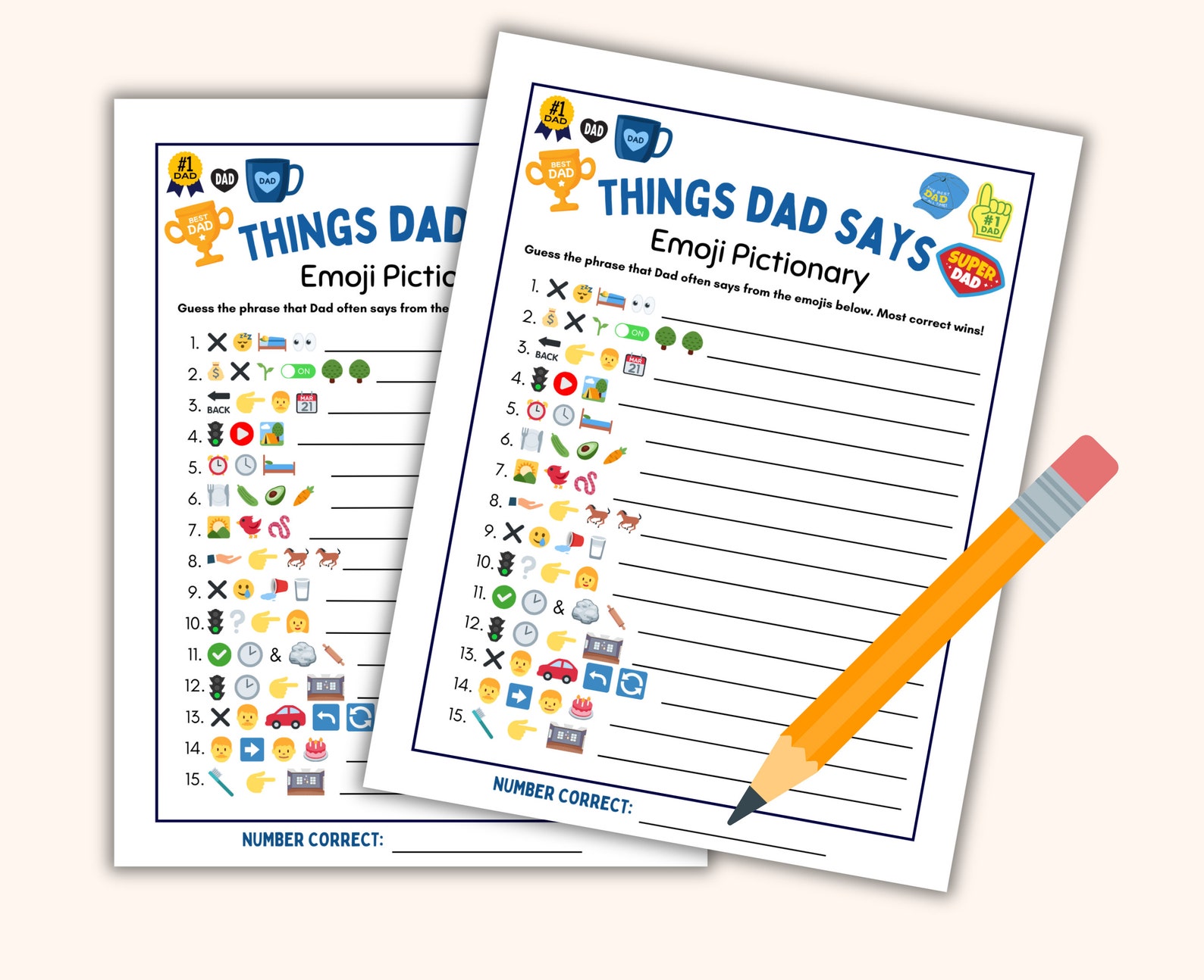 Father's Day Emoji Pictionary Game: Fun Family Activity (PDF) - Etsy