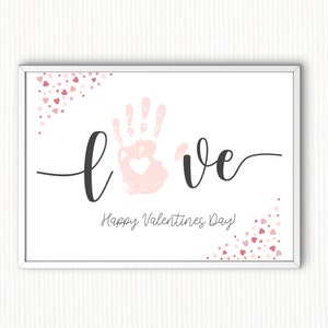 Valentines Day Handprint Template| Printable Handprint Art | Valentines ...