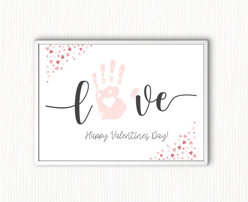 Valentines Day Handprint Template| Printable Handprint Art | Valentines ...