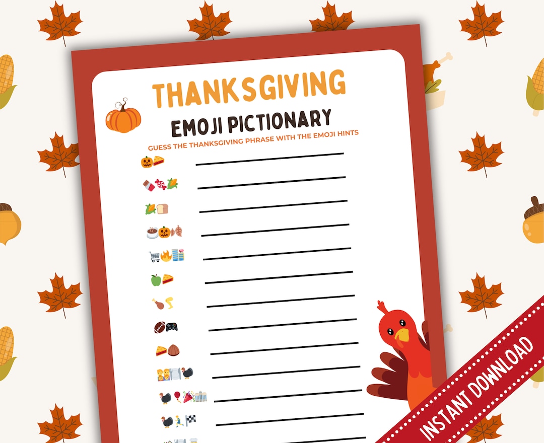 Fall Emoji Pictionary Game, Autumn Fall Party Games, Fall Time ...