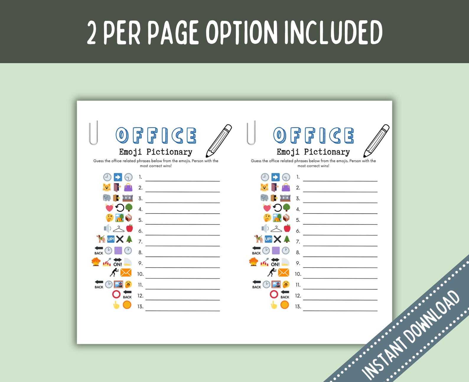 Office Emoji Pictionary Game, Fun Emoji Game for Work Party, Office ...