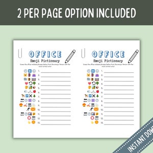 Office Emoji Pictionary Game – Printable Team Building & Holiday Party ...