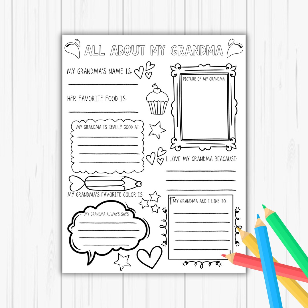 Fill in the Blanks | All About Grandma | Mothers Day Printable ...