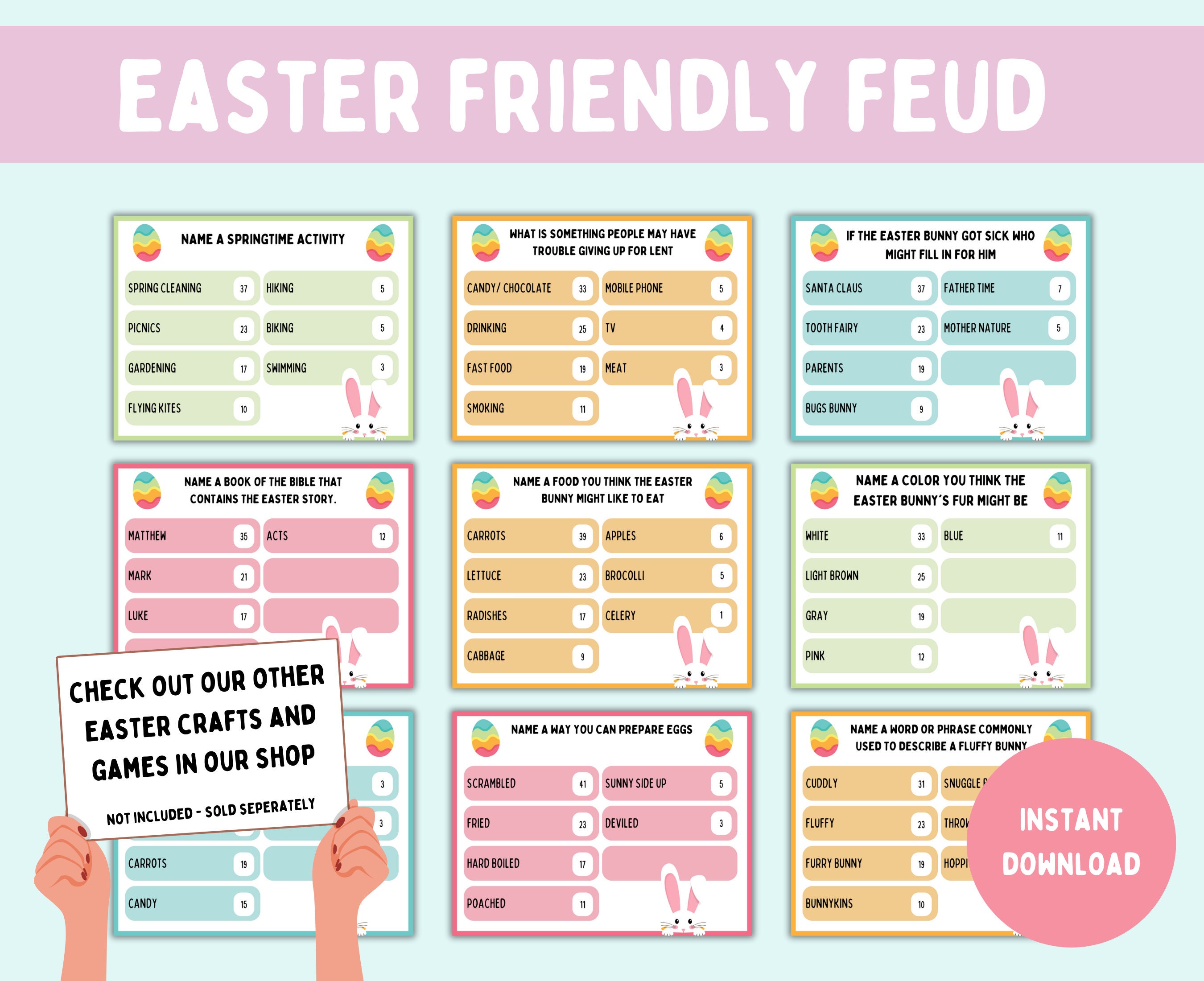 Easter Egg Exchange Dice Game Printable Game Easter Group Party Game ...